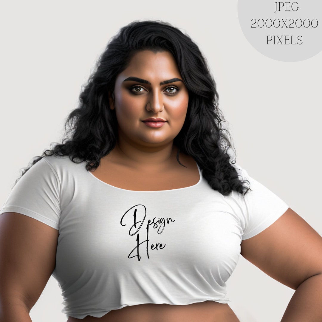Crop Top Mockup Indian Plus Size Model Midriff Top Studio - Etsy