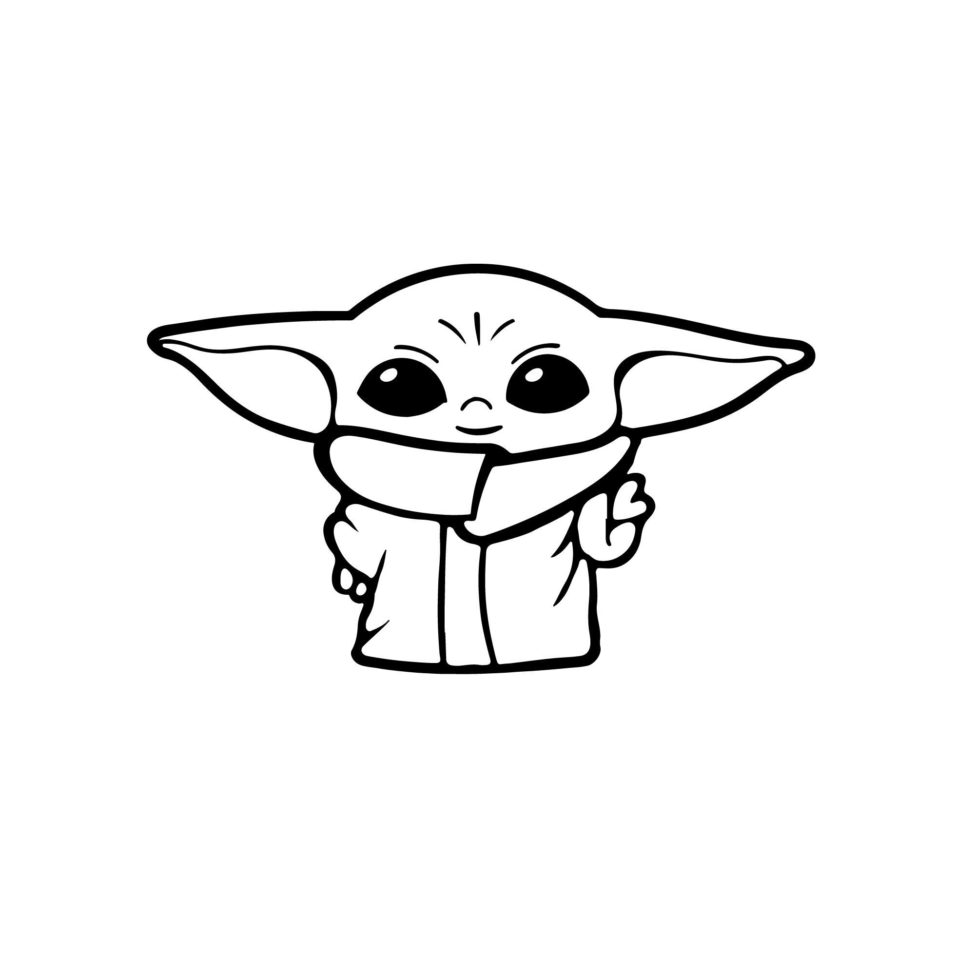 Yoda Clipart Black And White