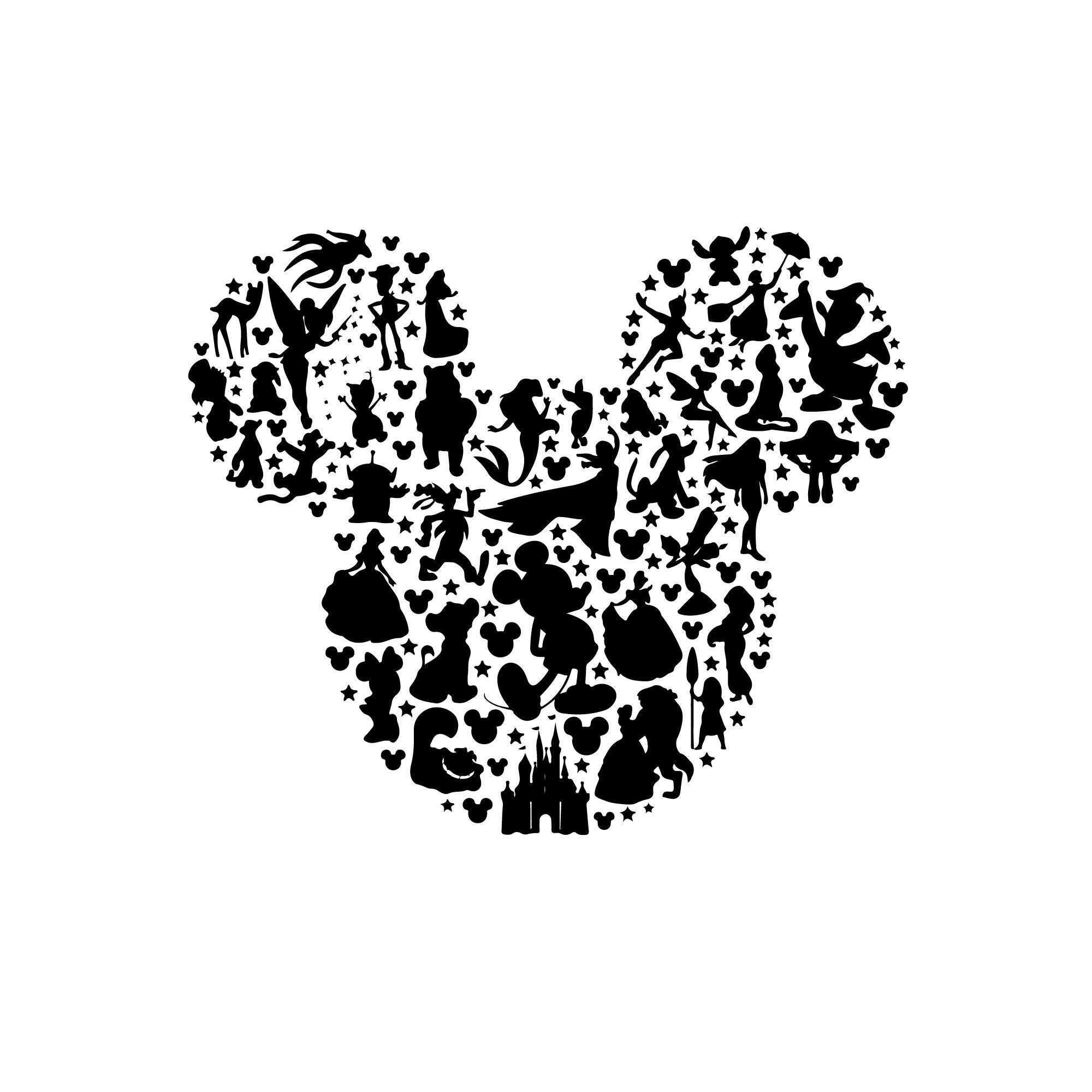 Disney Character Head Silhouettes