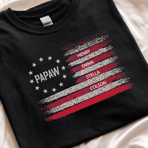 Papaw Shirt With Kids Names, Personalized Papaw T-shirt, Papaw ...