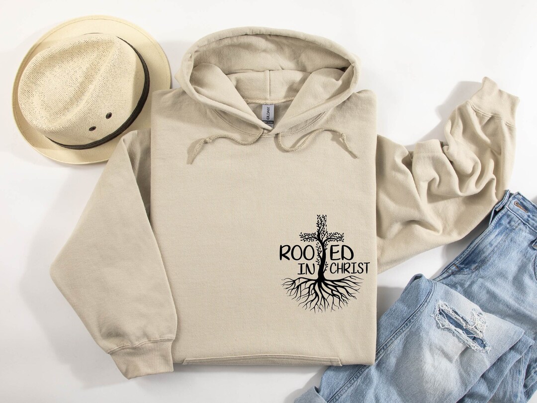 Christian Hoodie Spiritual Sweatshirt Rooted in Christ Sweatshirt,faith ...