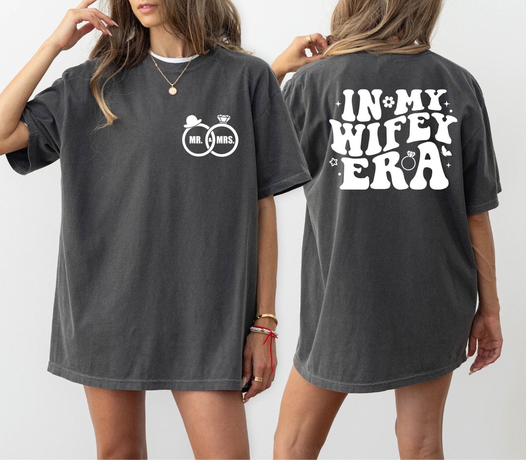 In My Wifey Era Shirt, Wifey Shirt, Trendy Comfort Colors Pocket Shirt, Wedding Gifts, Bride ...