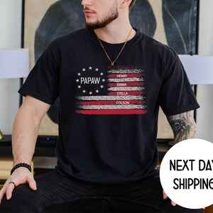 Papaw Shirt With Kids Names, Personalized Papaw T-shirt, Papaw ...