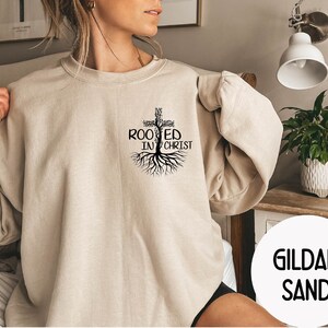 Christian Hoodie Spiritual Sweatshirt Rooted in Christ Sweatshirt,faith ...