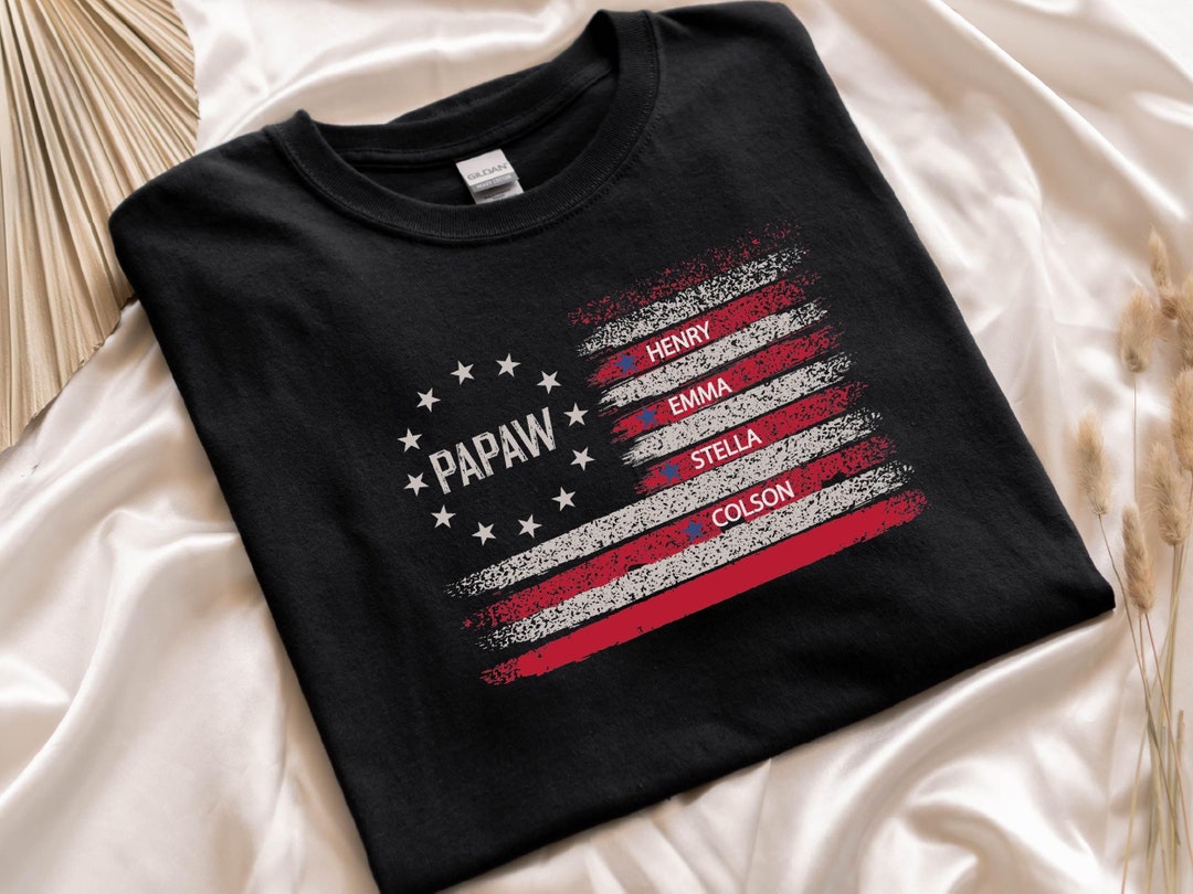 Papaw Shirt With Kids Names, Personalized Papaw T-shirt, Papaw ...
