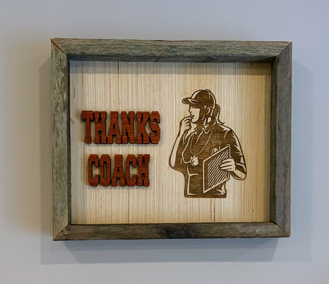 Thanks Coach Laser Engraved Wooden Sign - Etsy