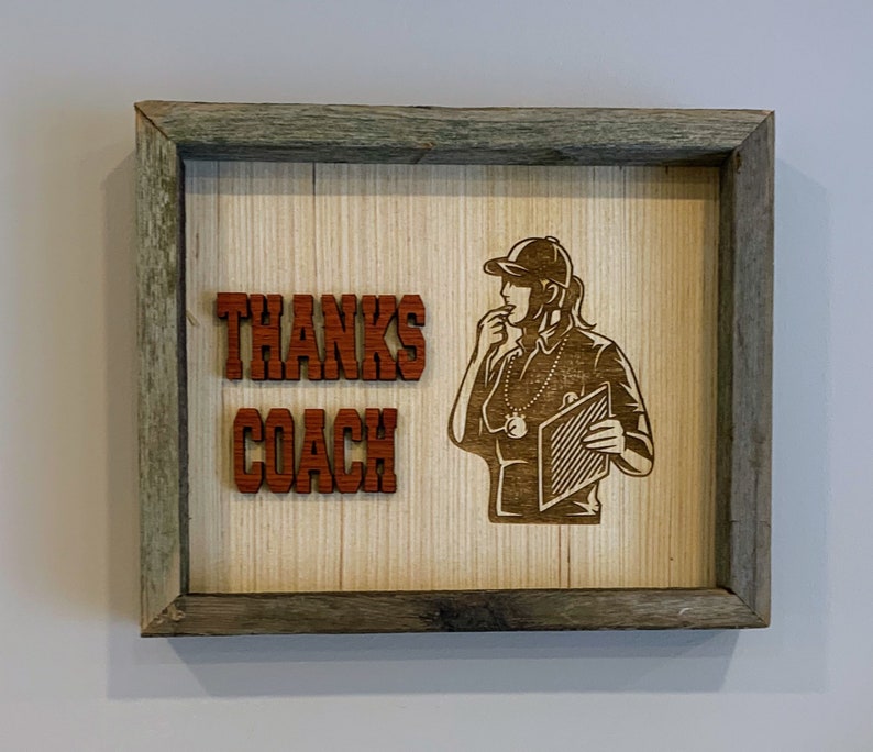 Thanks Coach Laser Engraved Wooden Sign - Etsy