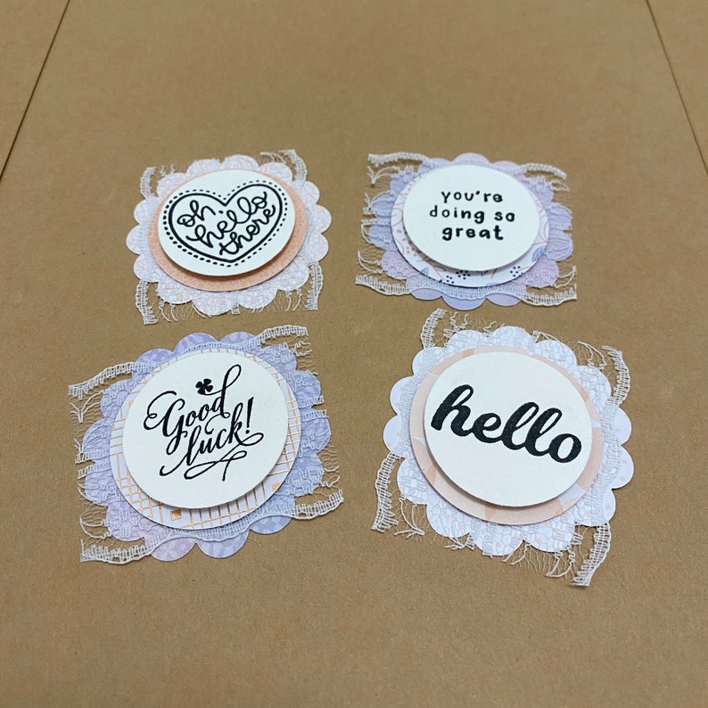 11 Handmade 3D Stamped Word Sentiment Flower Die Cut - Etsy