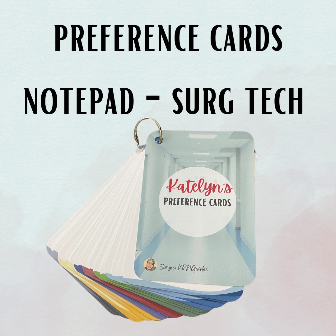 PERSONALIZED Pocket-size Preference Card Notepad Surgical Tech Notes 3 ...