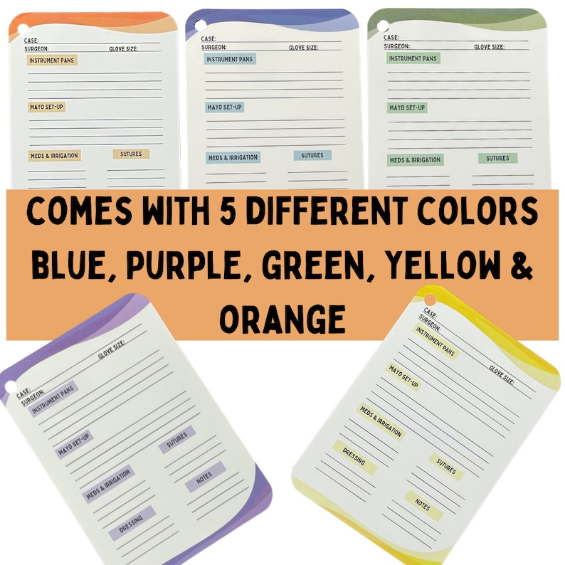 PERSONALIZED Pocket-size Preference Card Notepad | Surgical Tech Notes ...