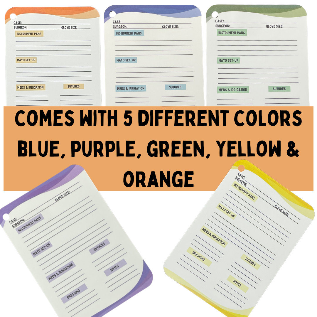 PERSONALIZED Pocket-size Preference Card Notepad | Surgical Tech Notes ...