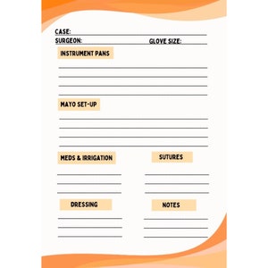 PERSONALIZED Pocket-size Preference Card Notepad Surgical Tech Notes 3 ...