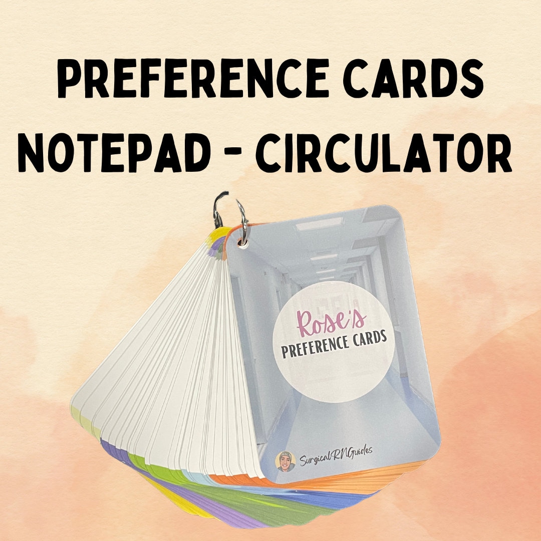 PERSONALIZED Pocket-size Preference Card Notepad | Circulator Surgical ...