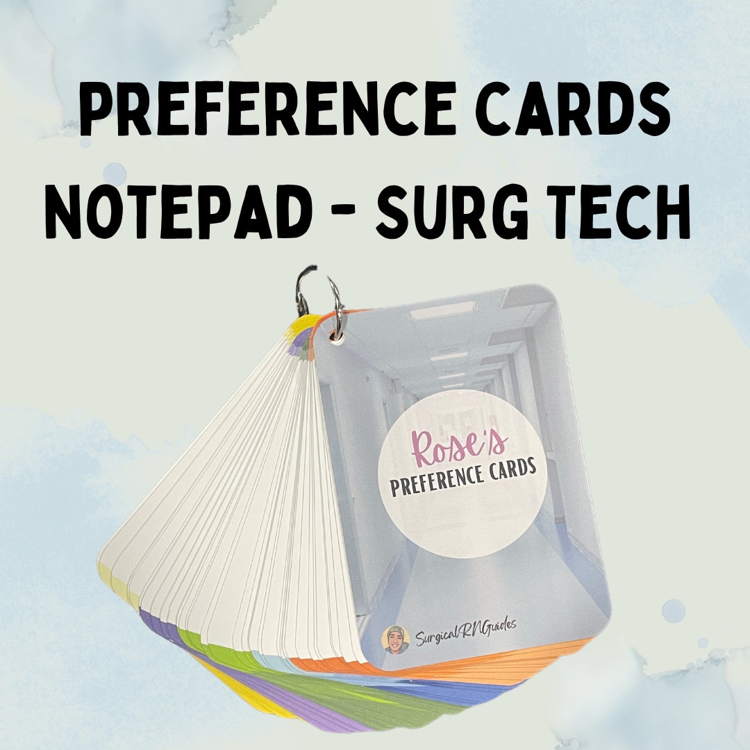 PERSONALIZED Pocket-size Preference Card Notepad | Surgical Tech Notes ...