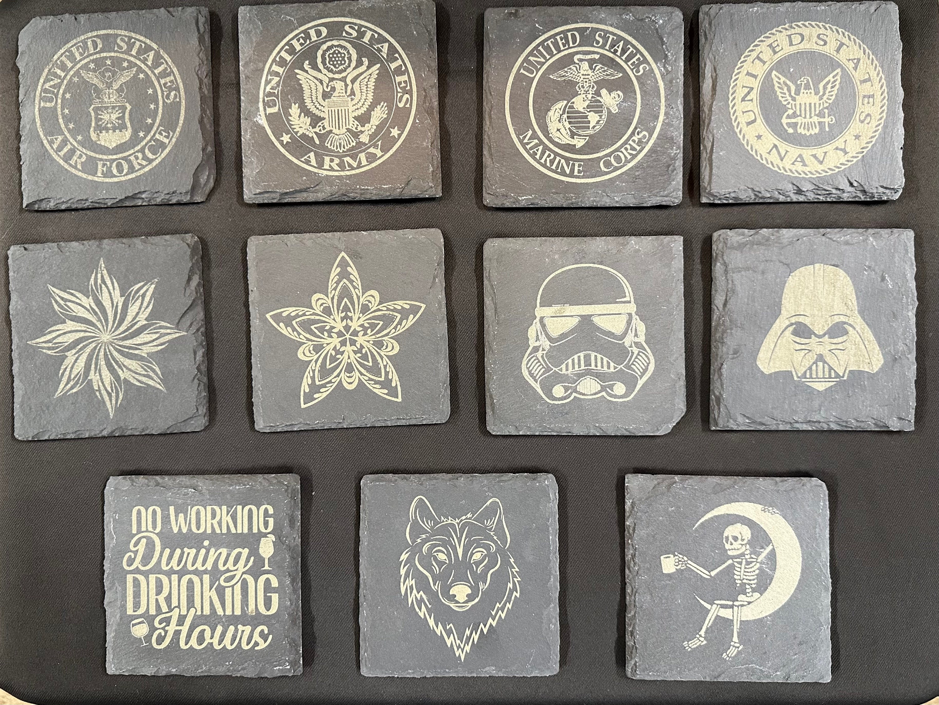 Engraved Slate Coasters - Etsy