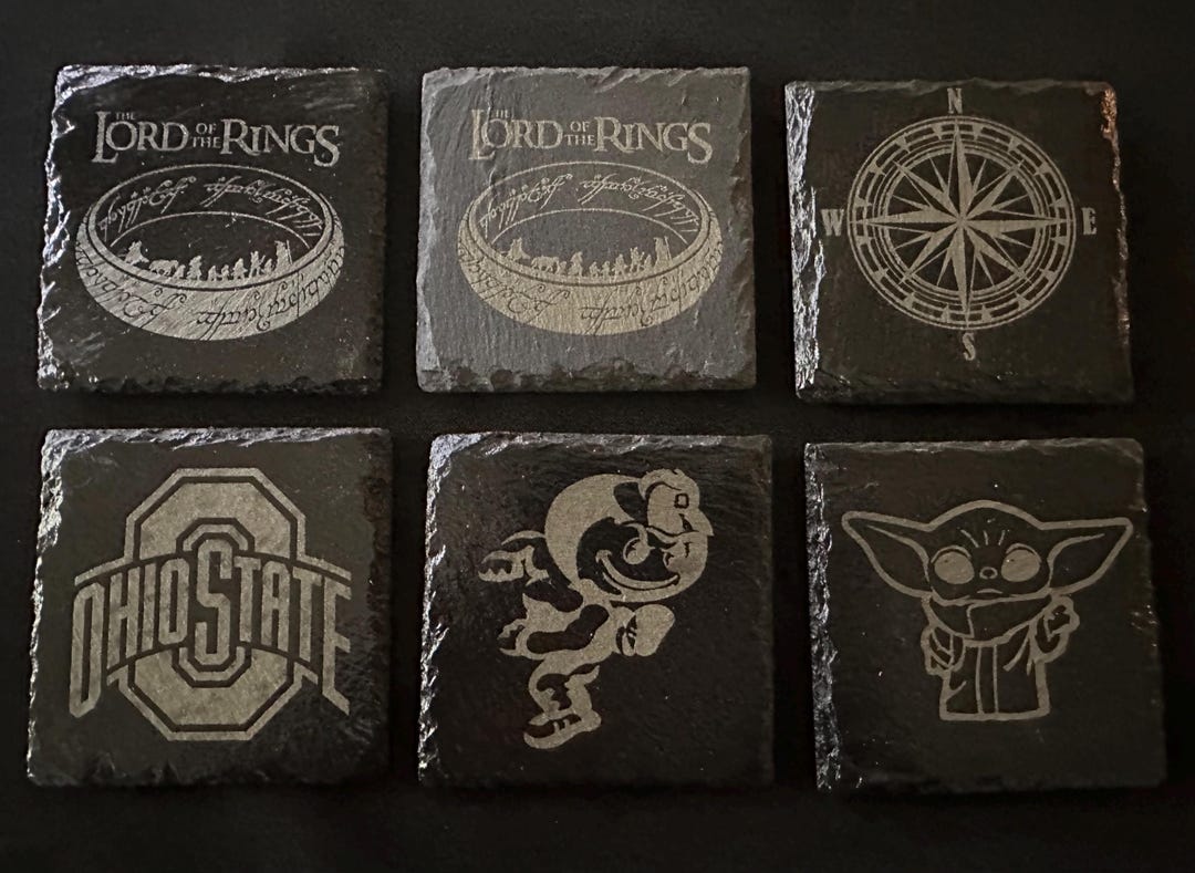 Engraved Slate Coasters - Etsy