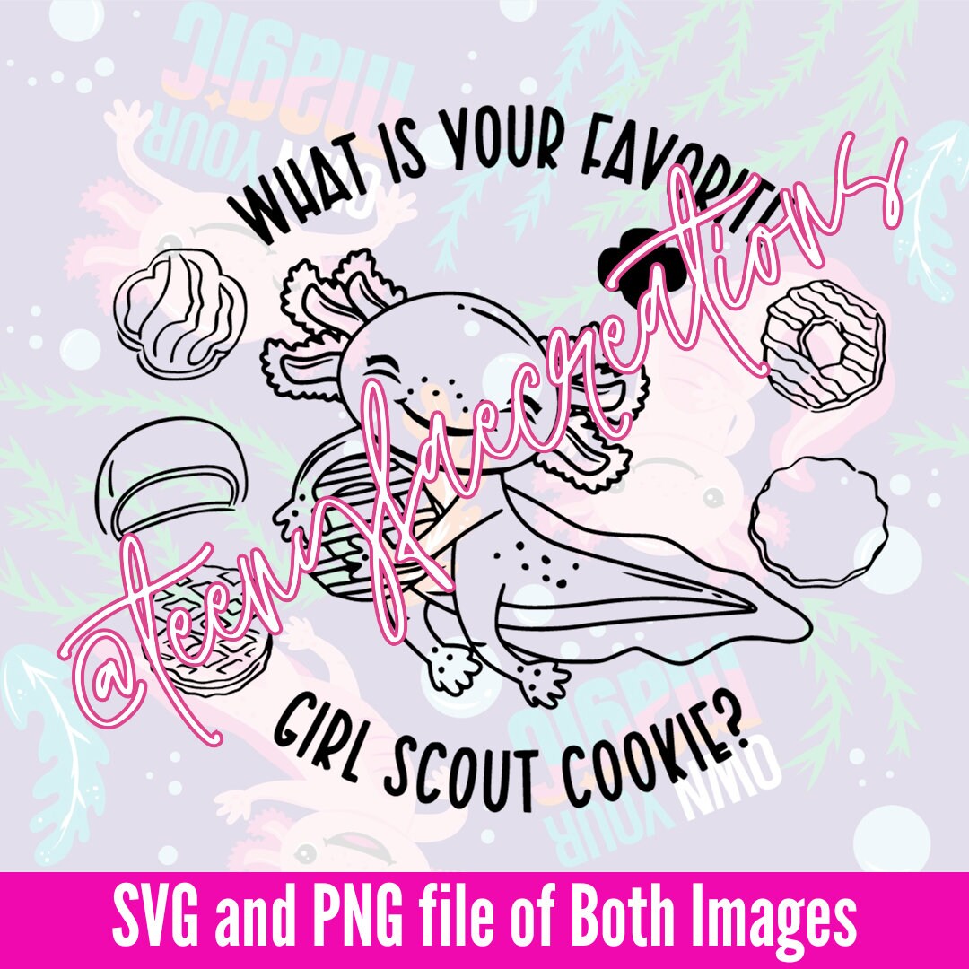 2024 Girl Scout Cookie Themed Axolotl SVG and PNG File - Etsy