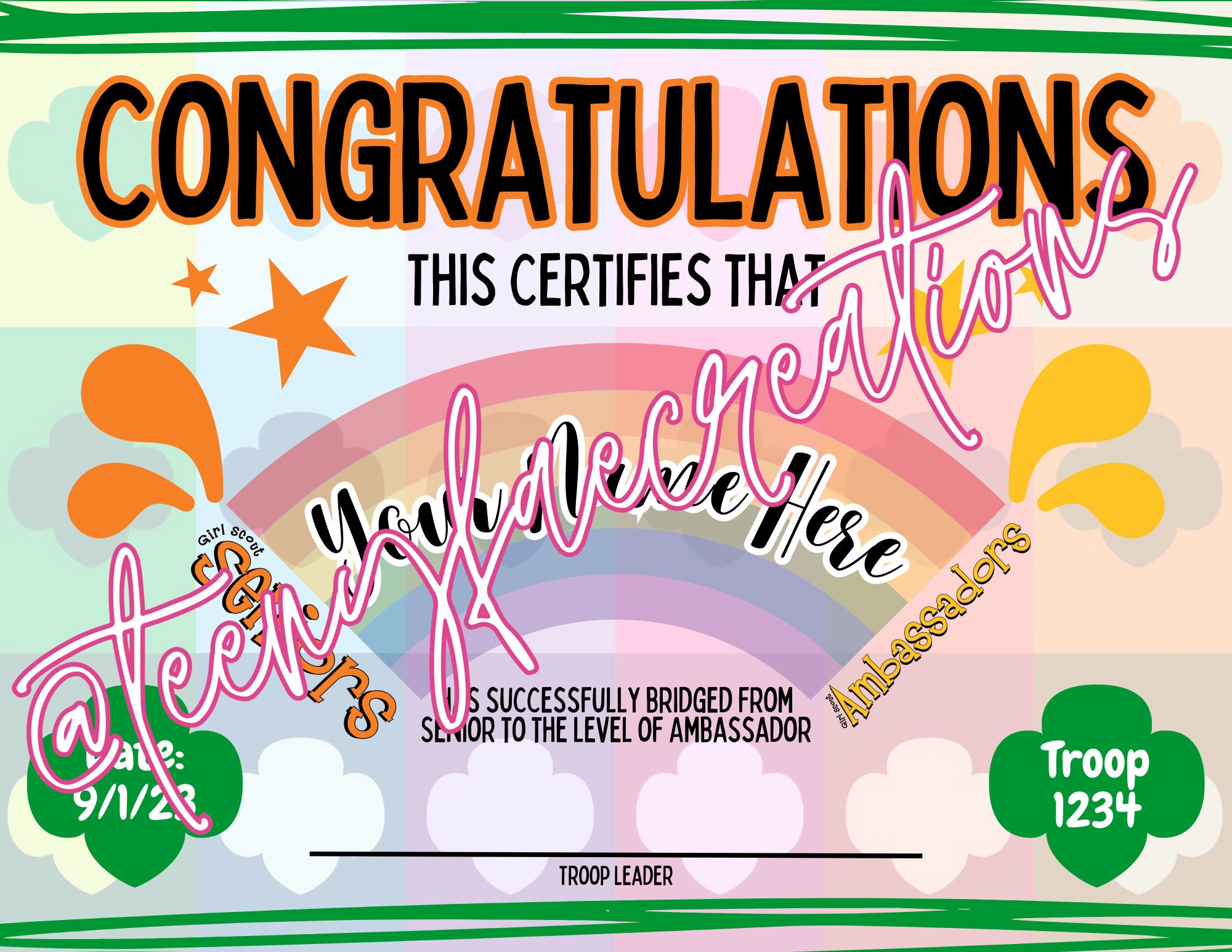 Girl Scout Bridging Certificates - Etsy