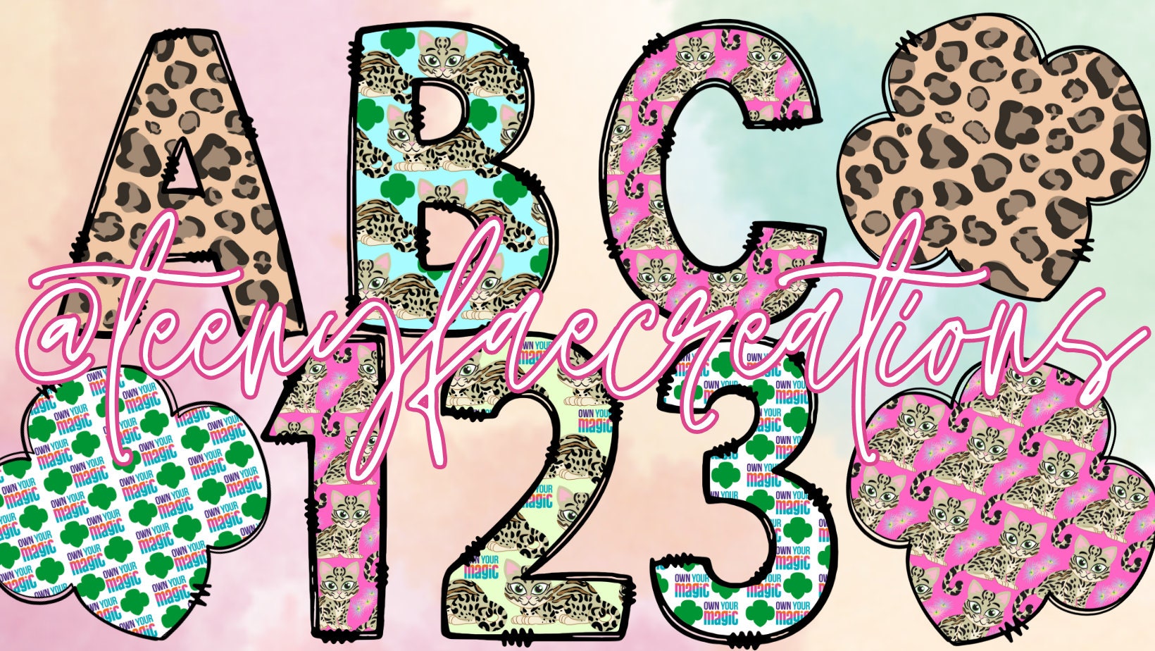 2023 Girl Scout Fall Products Themed Doodle Letters PNG Files - Etsy