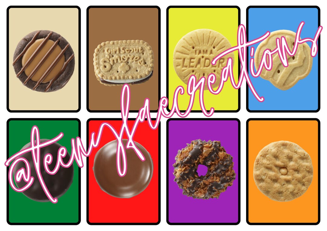 Girl Scout Cookie Flash Cards (LBB Cookies) - Etsy