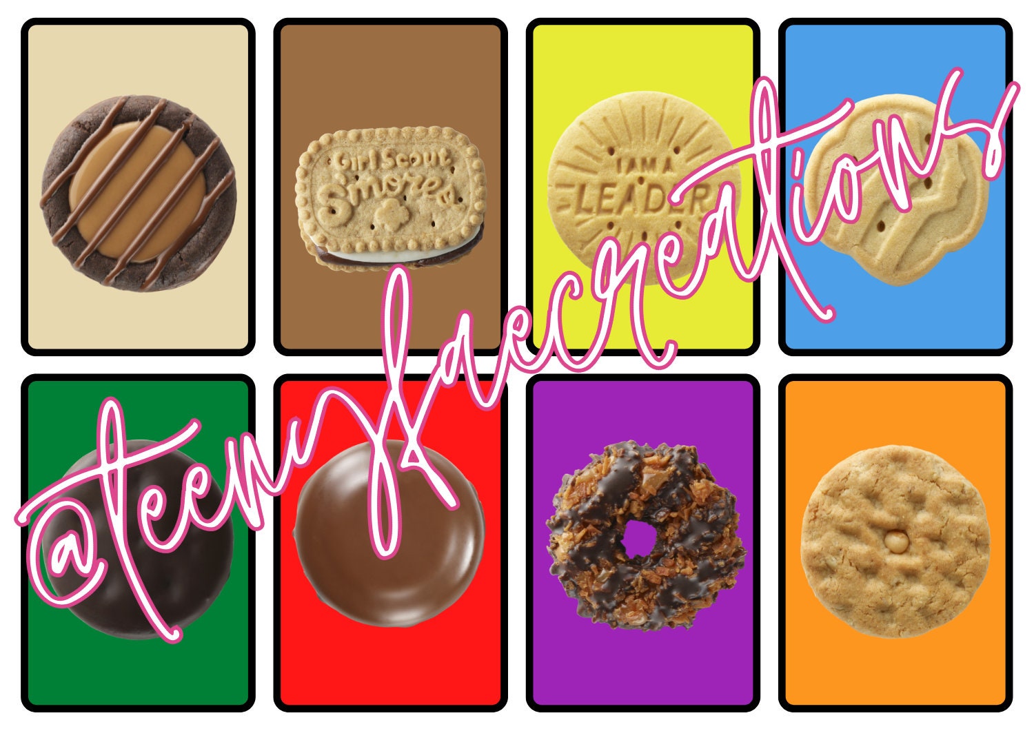 Girl Scout Cookie Flash Cards (LBB Cookies) - Etsy
