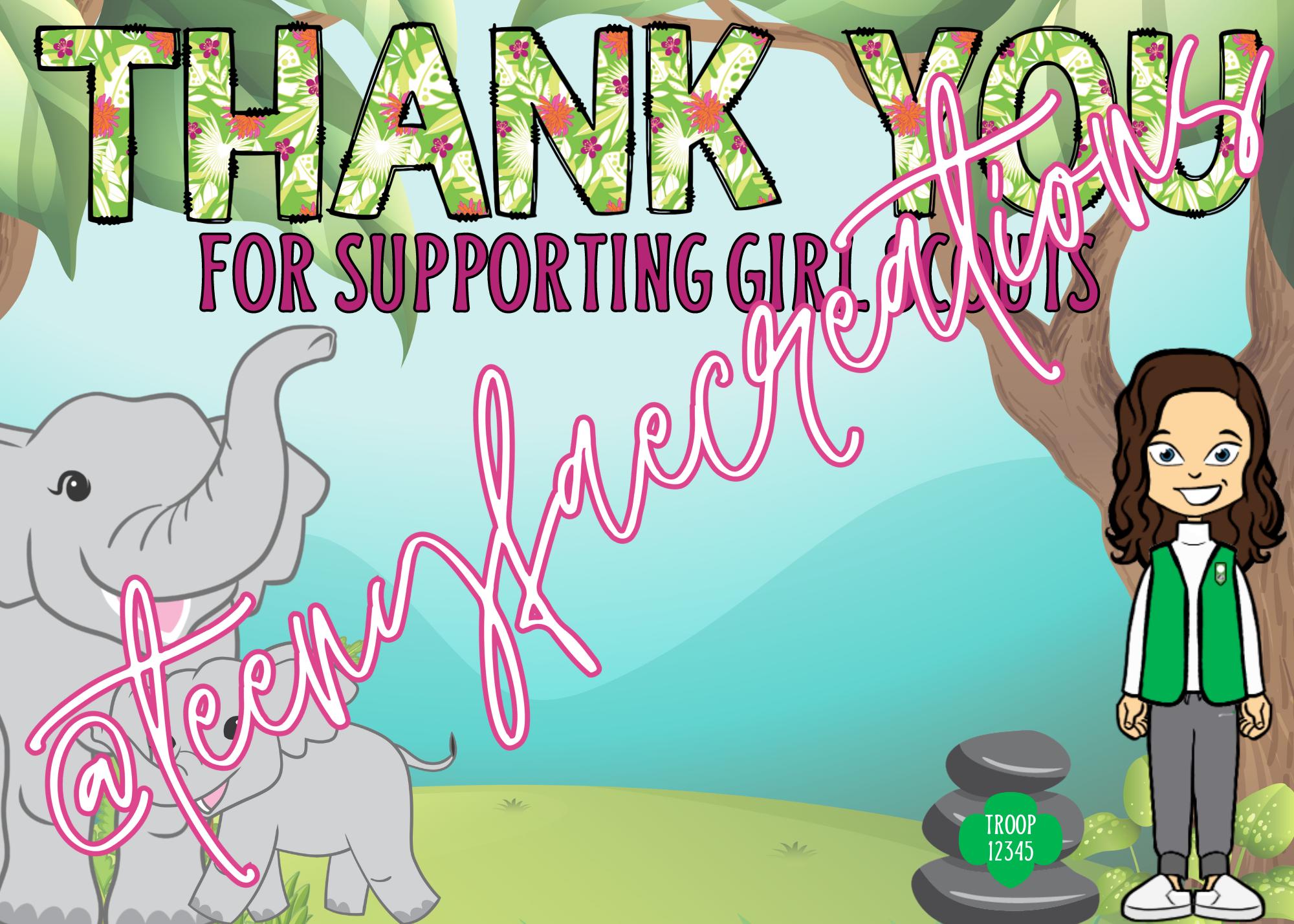 2024 Girl Scouts Customized Fall Product Thank You Notes - Etsy