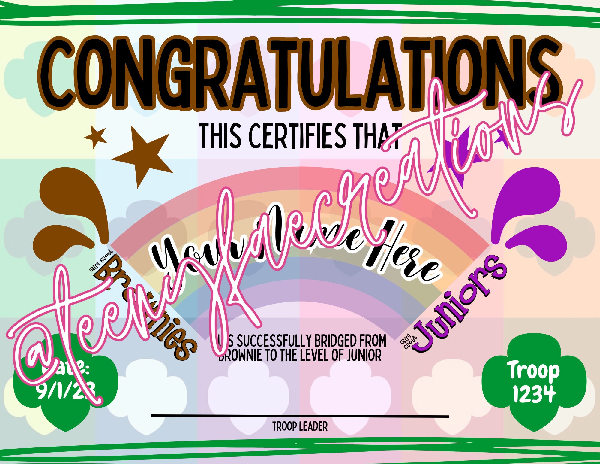 Girl Scout Bridging Certificates - Etsy
