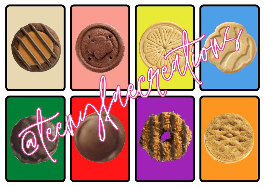 Girl Scout Cookie Flash Cards (ABC Baker) - Etsy