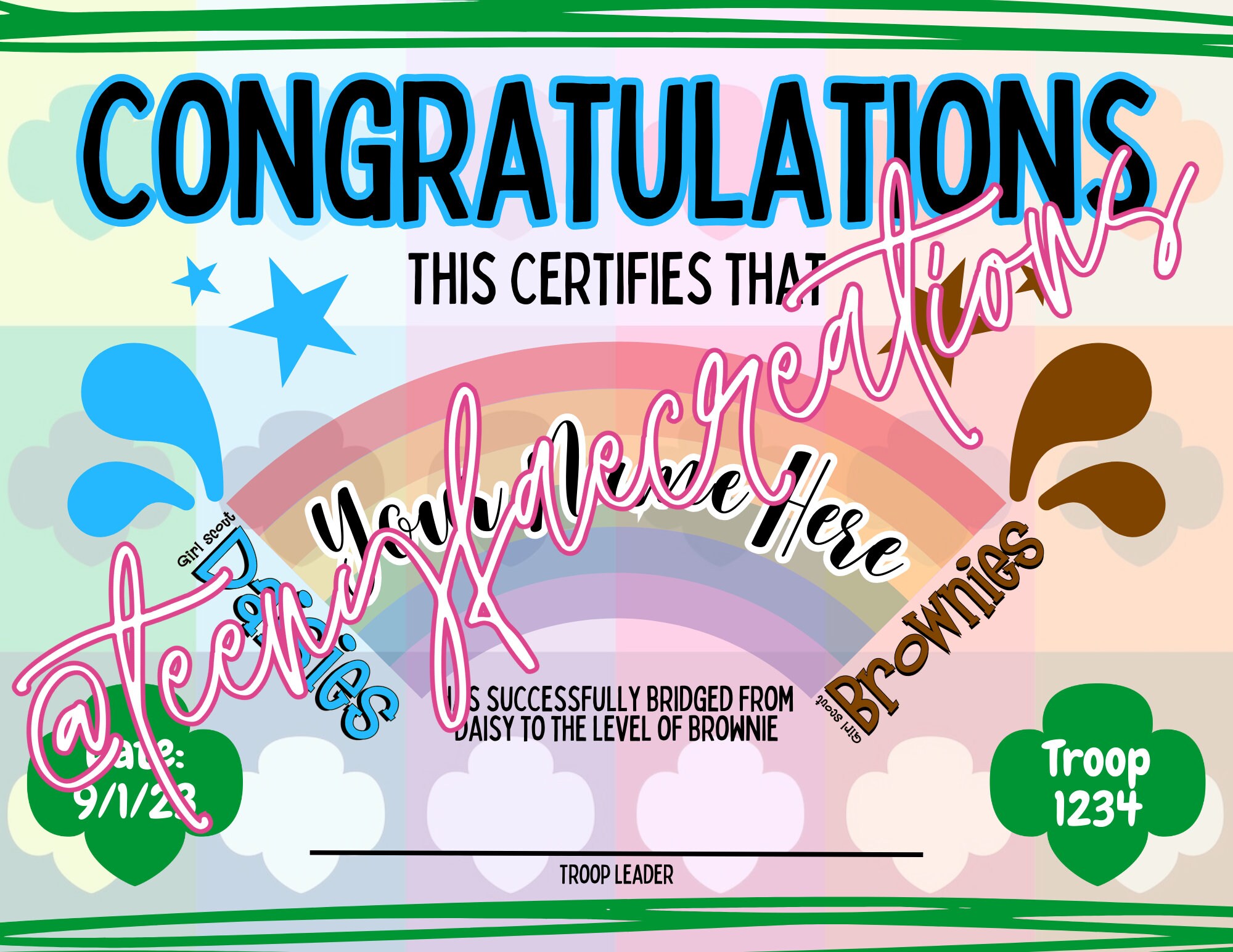 Girl Scout Bridging Certificates - Etsy