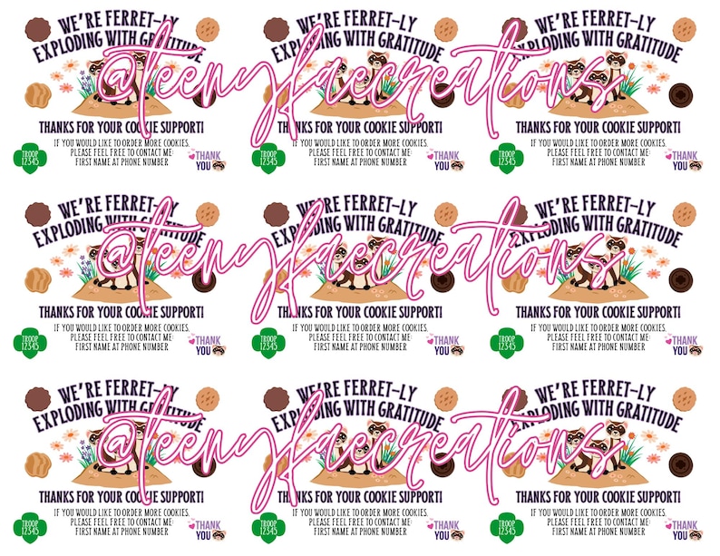 2026 Girl Scout Cookie Theme Thank You Notes: Ferret-ly Exploding With ...