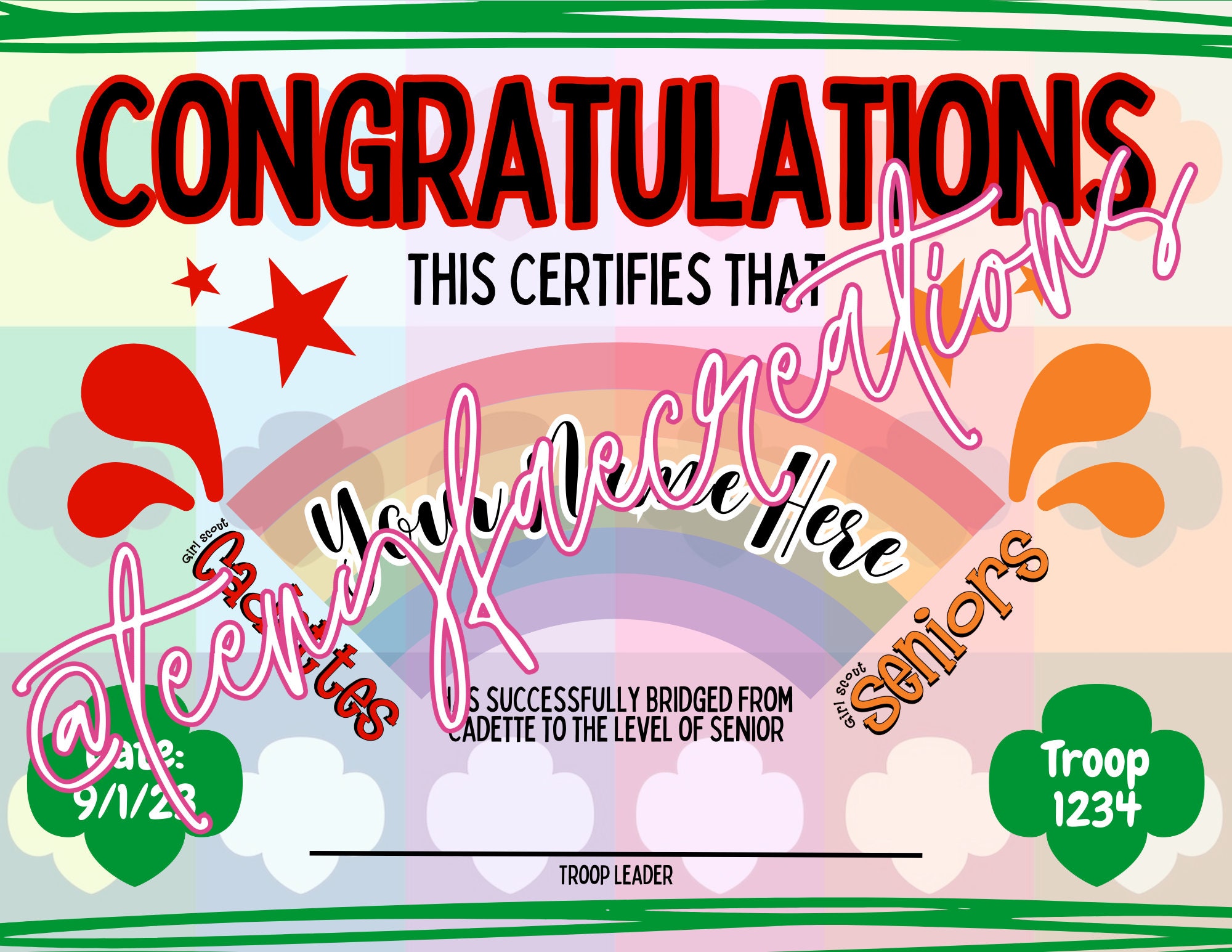 Girl Scout Bridging Certificates - Etsy