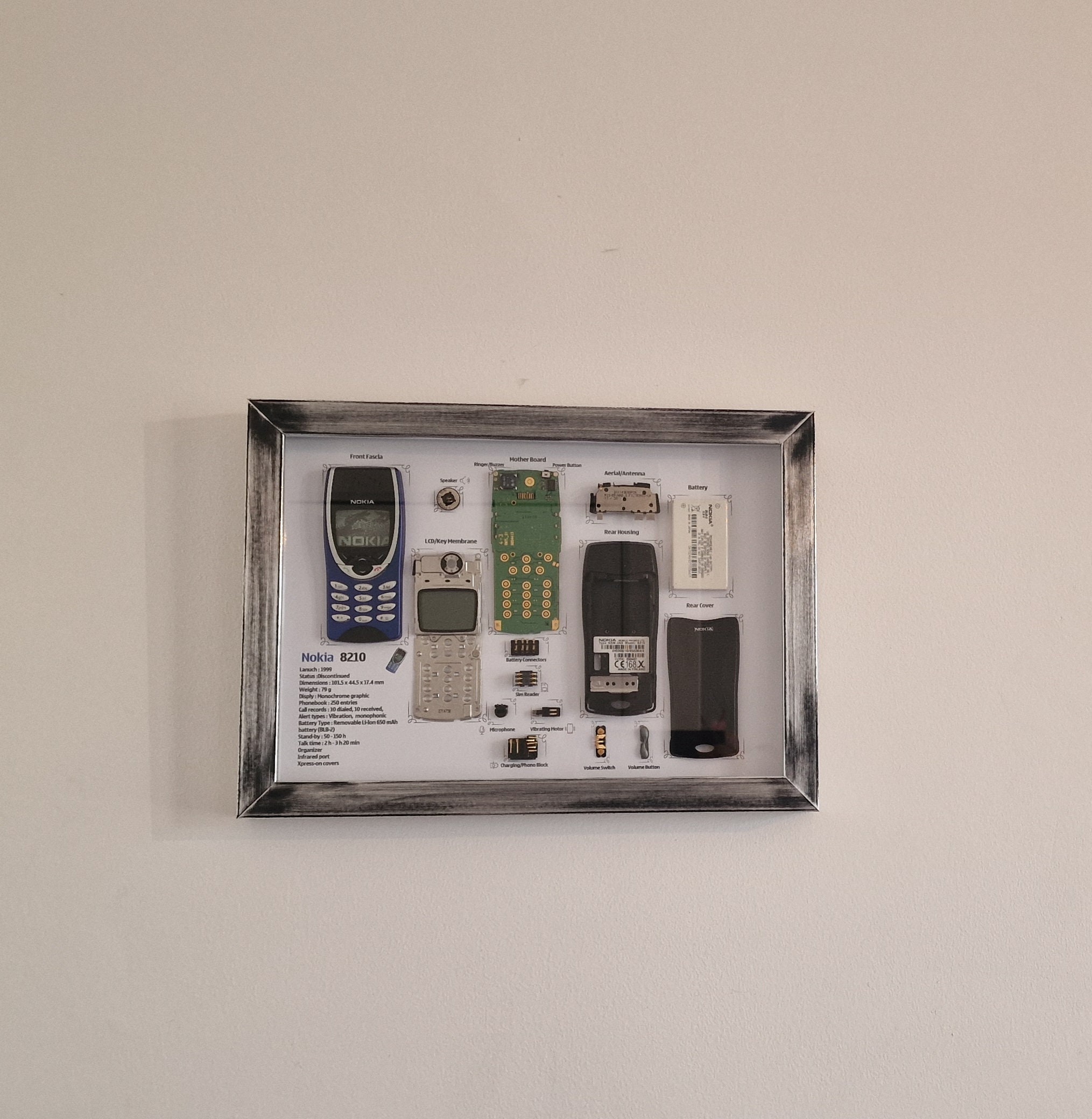 Nokia 8210 Disassembled Wall Art Framed Tech Teardown Art - Etsy