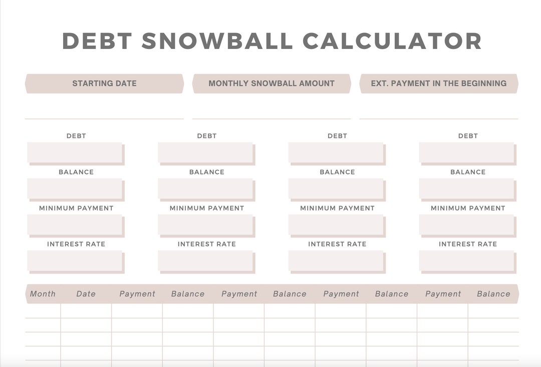 DEBT SNOWBALL PLANNER - Etsy