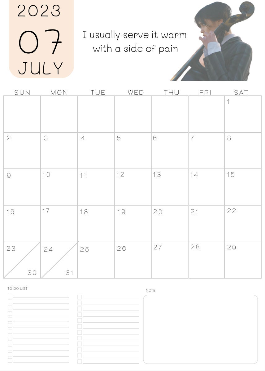 Wednesday Addams 2023 Calendar With Pictures and Quotes - Digital Copy ...