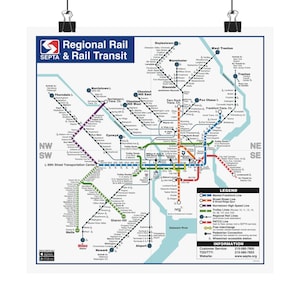SEPTA Transportation Map Philly Philadelphia - Etsy