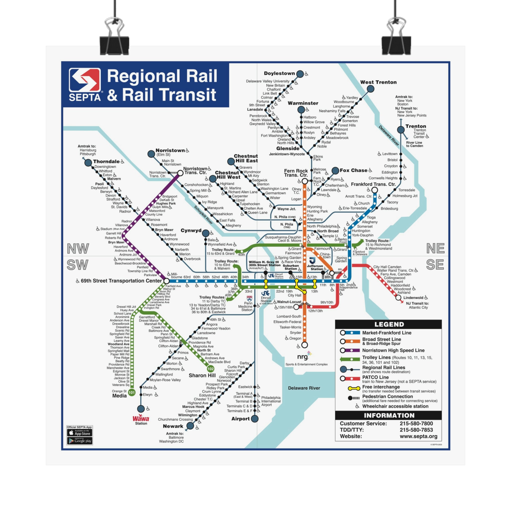 SEPTA Transportation Map Philly Philadelphia - Etsy