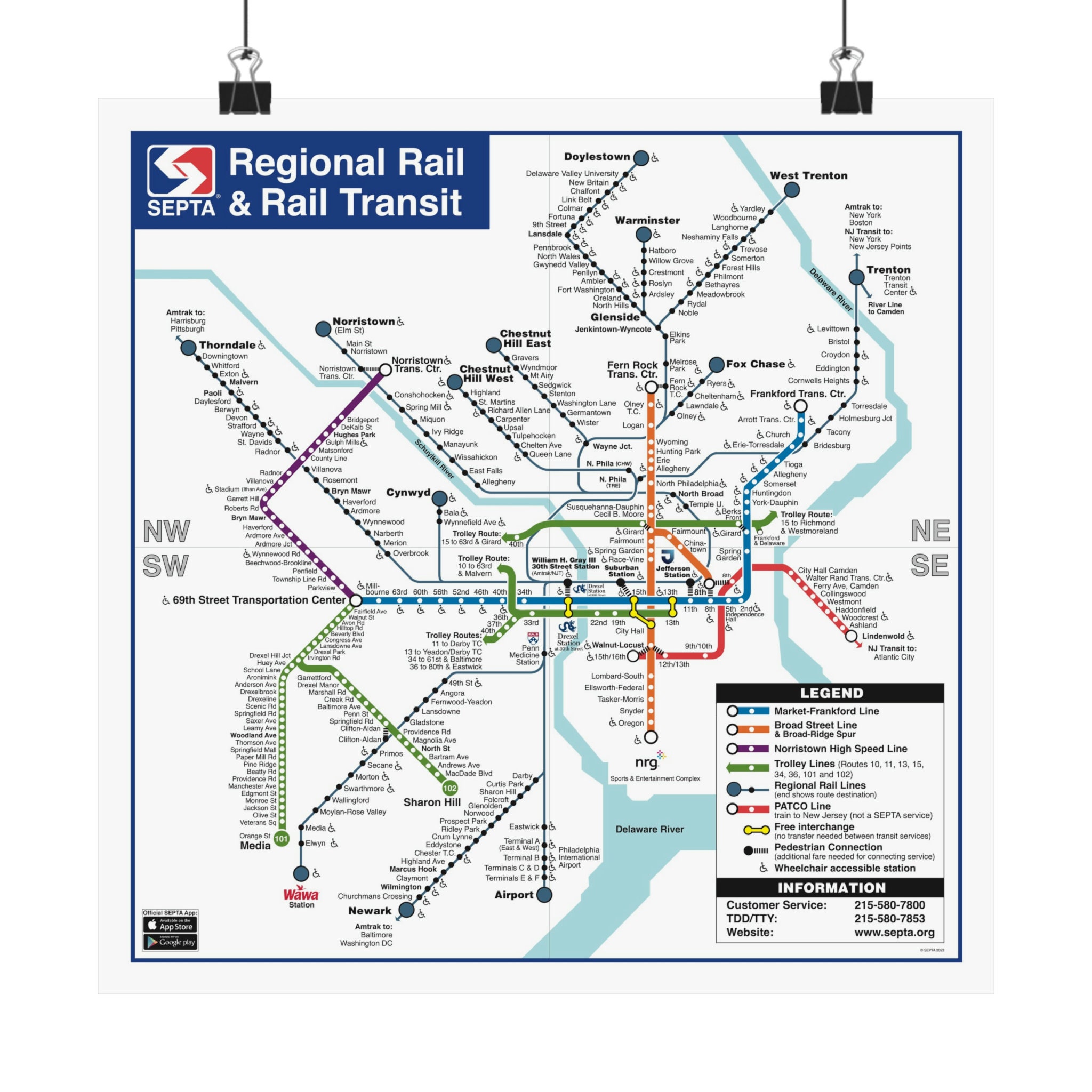 SEPTA Transportation Map Philly Philadelphia - Etsy