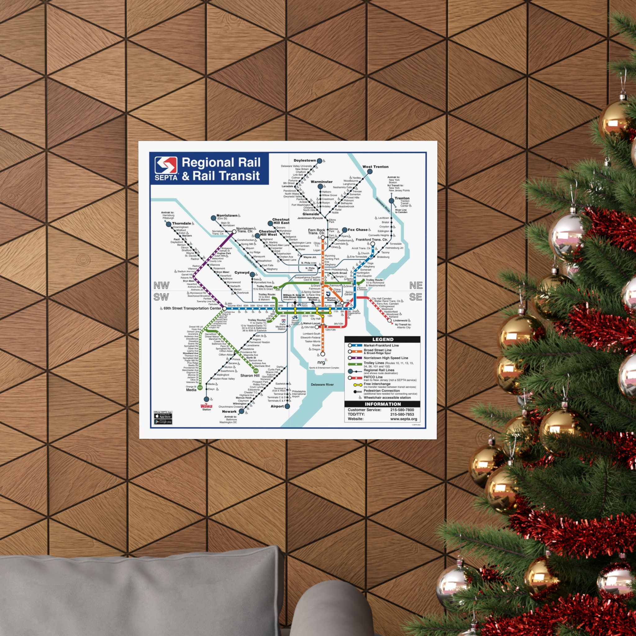 SEPTA Transportation Map Philly Philadelphia - Etsy