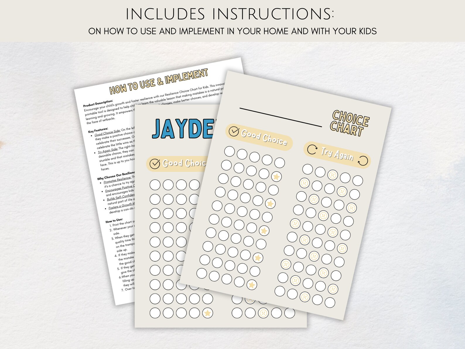 Kids Behavior Chart, Reward Chart Systems for Kids Charts, Empowering ...