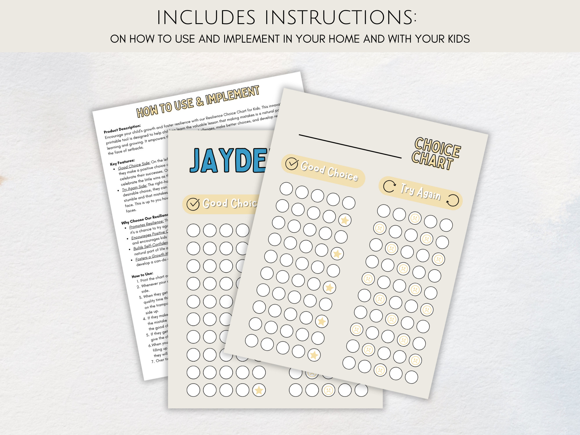 Kids Behavior Chart, Reward Chart Systems for Kids Charts, Empowering ...