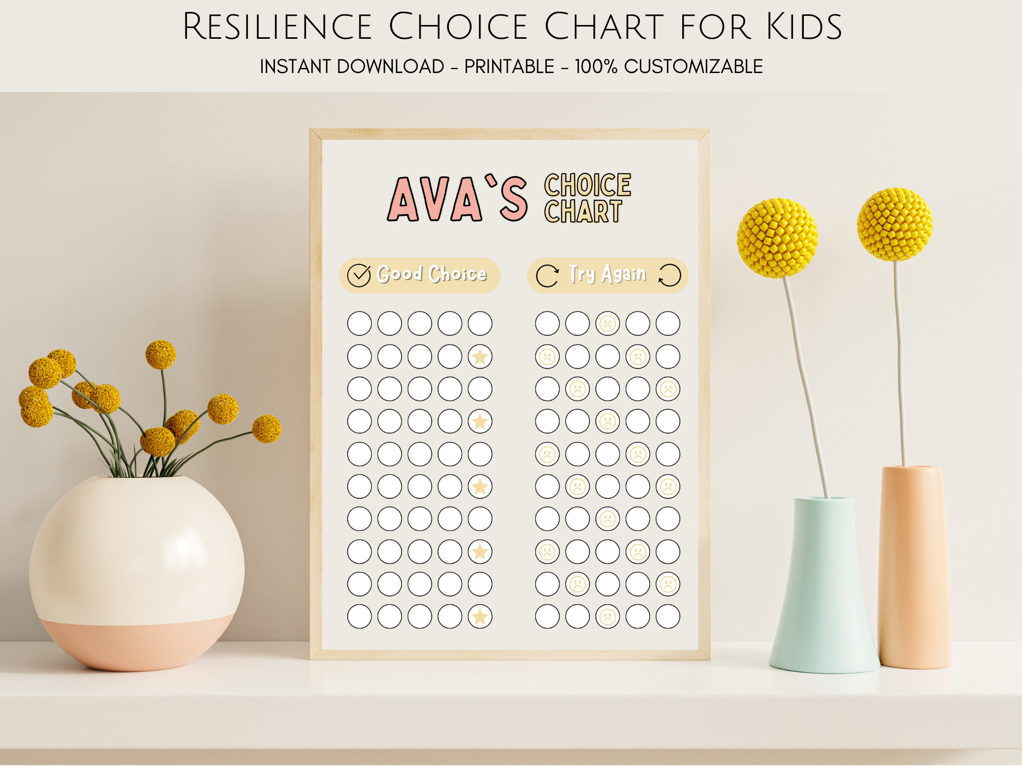 Kids Behavior Chart, Reward Chart Systems for Kids Charts, Empowering ...