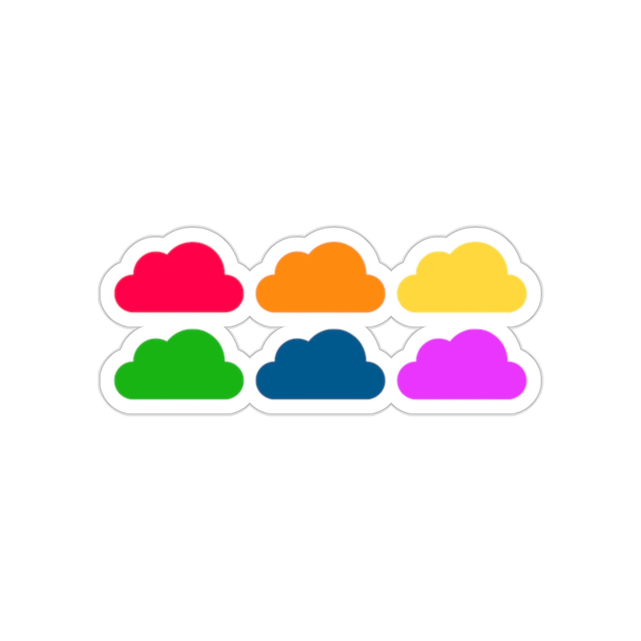 Cloudy Rainbow Sticker - Etsy