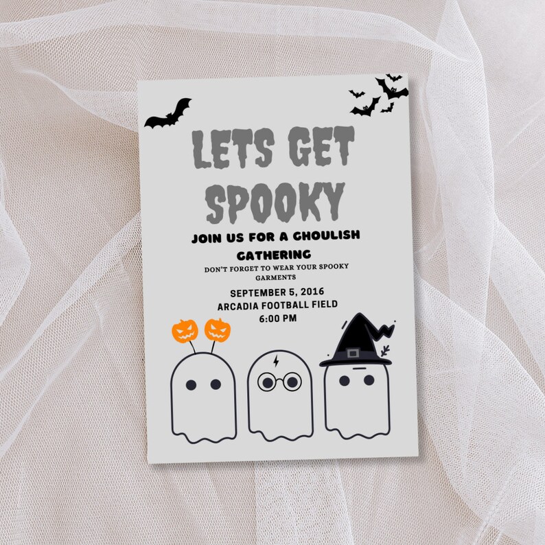 Lets Get Spooky Party Template, Halloween Party Invitation - Etsy