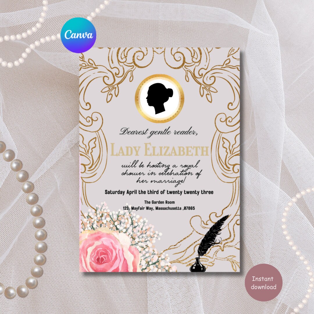 Bridgerton Invitation for Bridal Shower Template - Etsy