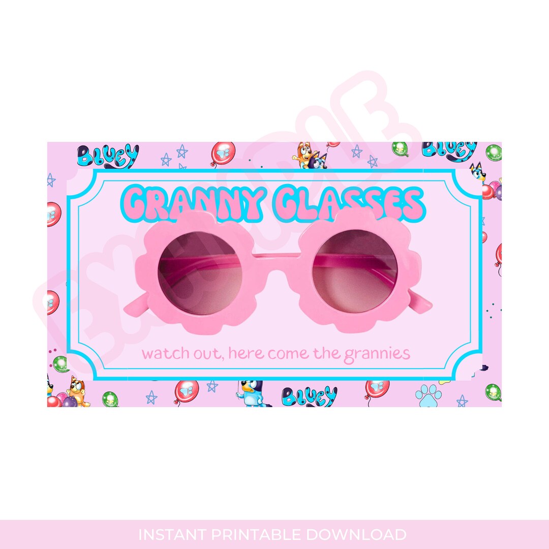 Bluey Party Favors Granny Glasses Bluey Printable Game Bluey Etsy