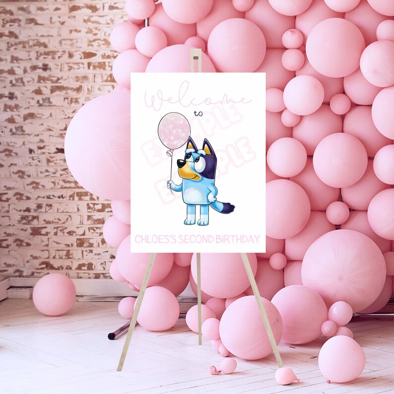 Bluey Party Favors Welcome Birthday Sign Bluey Printable Bluey Etsy
