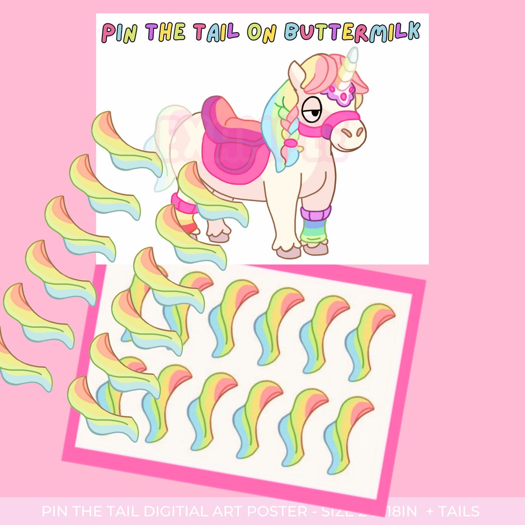 Pin the tail on bluey Buttermilk Pin the tail on Buttermilk - Etsy.de