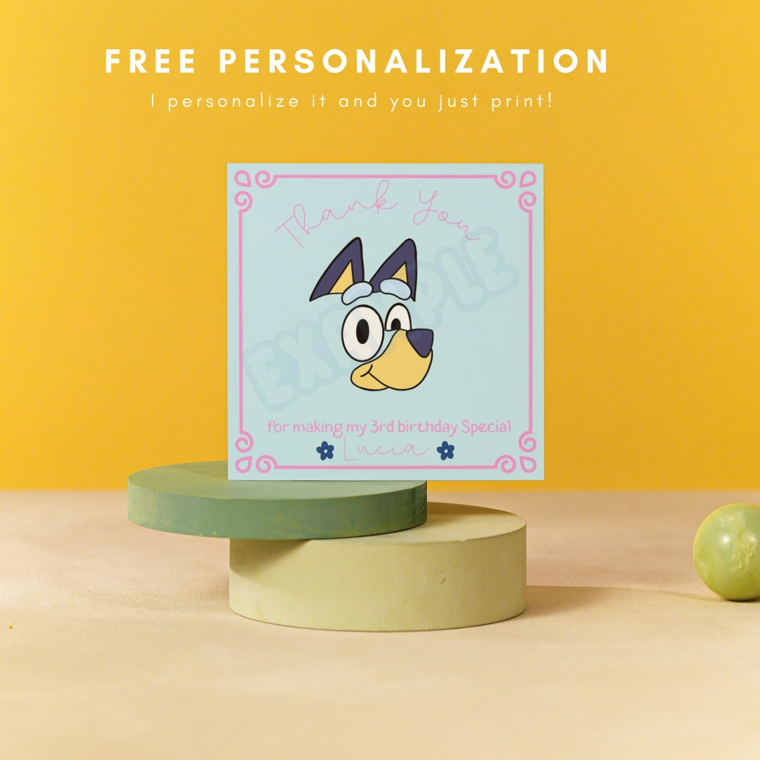 Bluey Favor Tag Thank You Bluey Birthday Party Favor Tag Bluey - Etsy UK