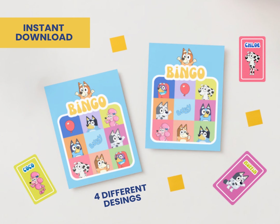 Bluey party favors Bluey Bingo game Printable game Bingo party - Etsy ...