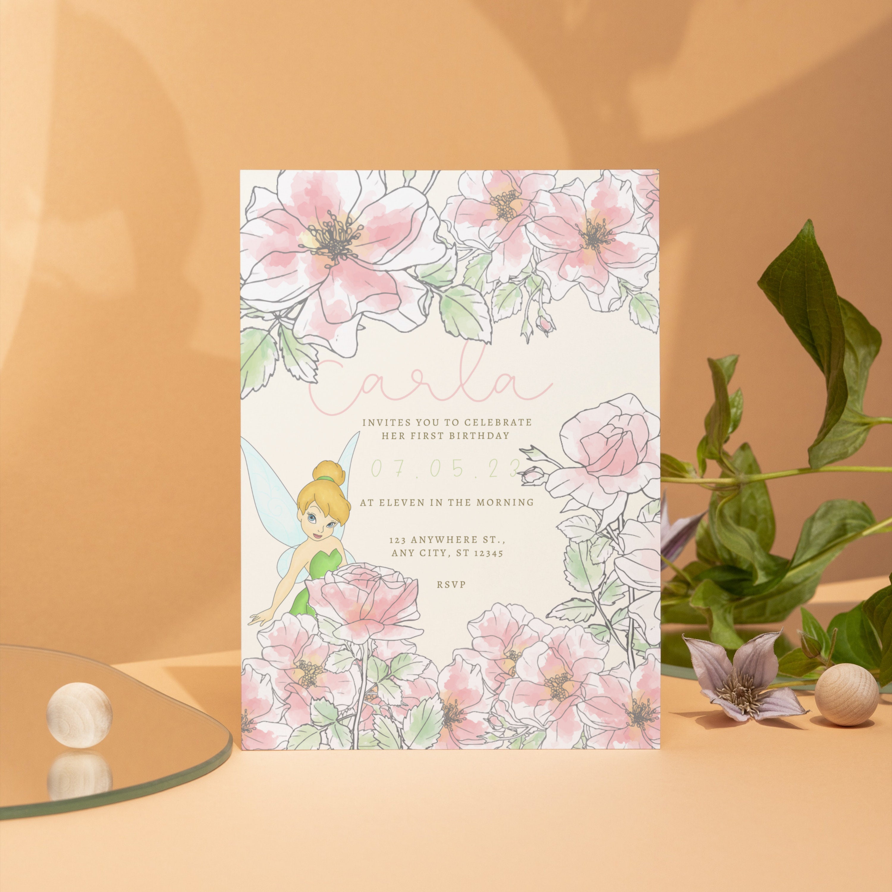Invitación de cumpleaños de Tinkerbell invita a invitación de - Etsy México
